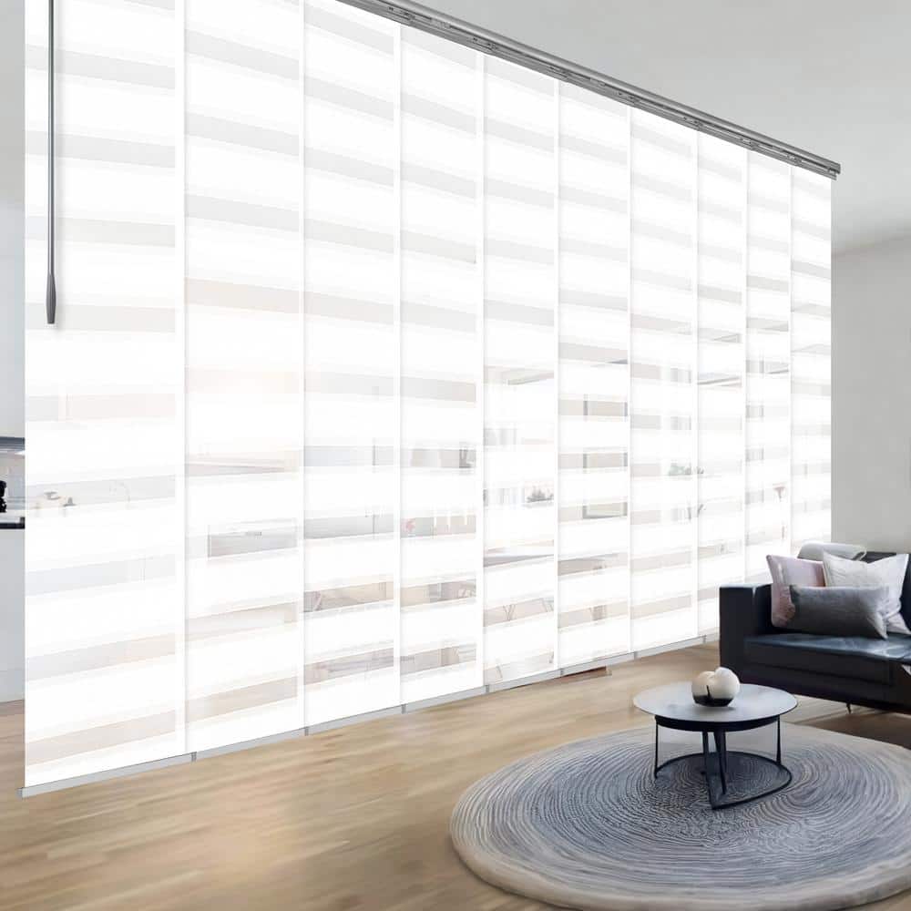 EMOH Spotlight 120 in. - 218 in. W x 94 in. L Adjustable 10-Panel Satin ...