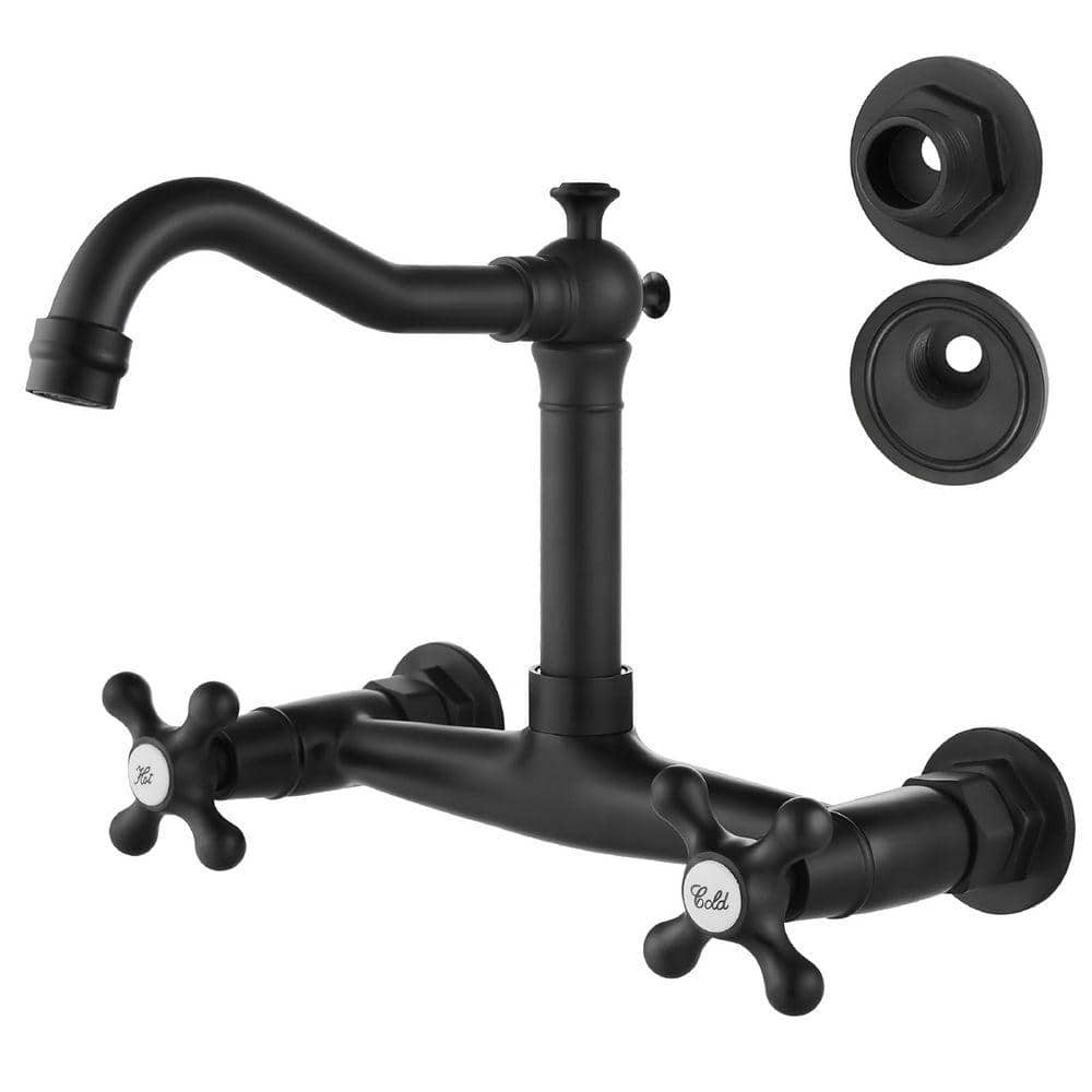 PICTURESQUE CENDU LLC Double Handle Wall Mount Standard Kitchen Faucet ...