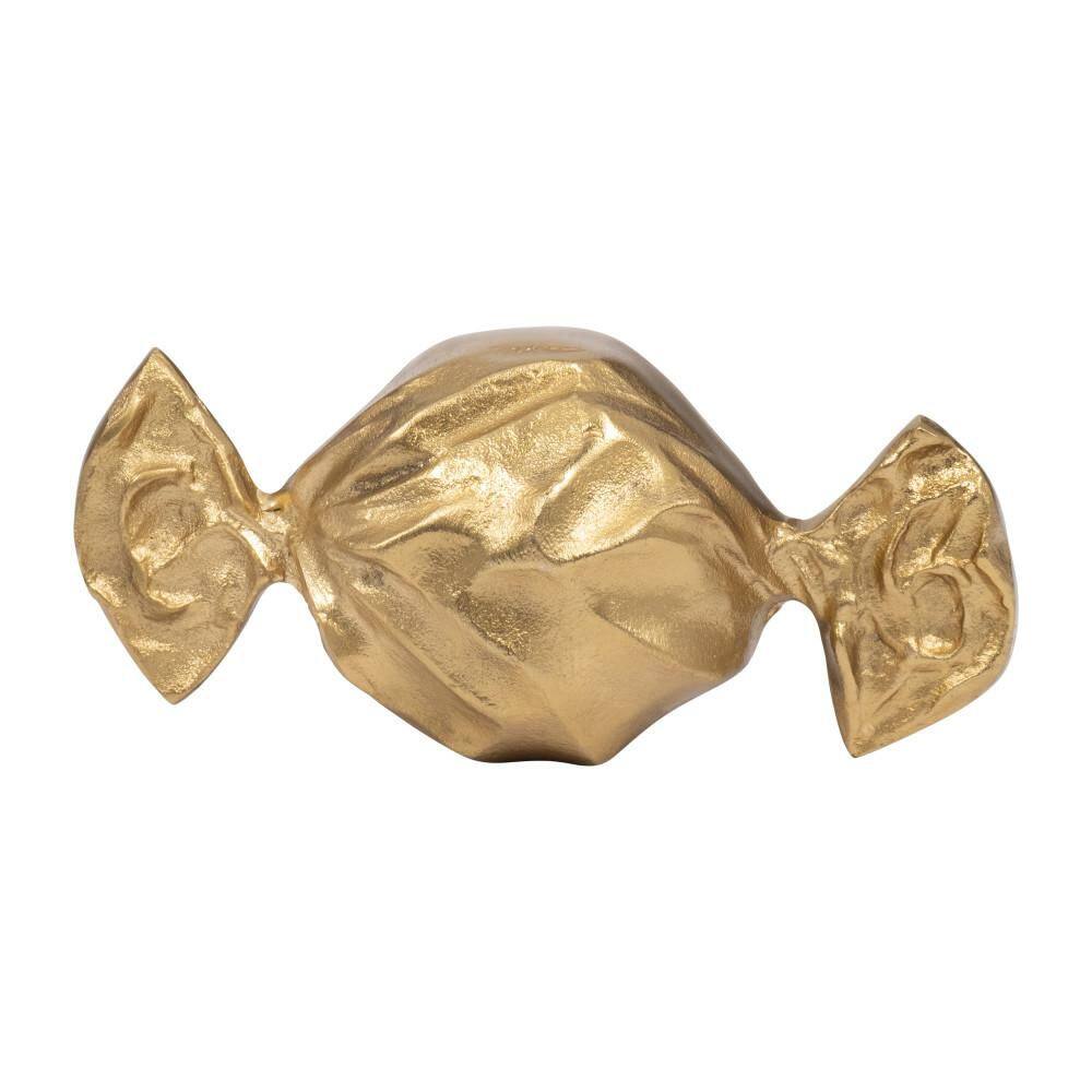 Liv & Skye Gold 8.25 in. x 3.5 in. Metal Wrapped Candy Modern Figurine ...