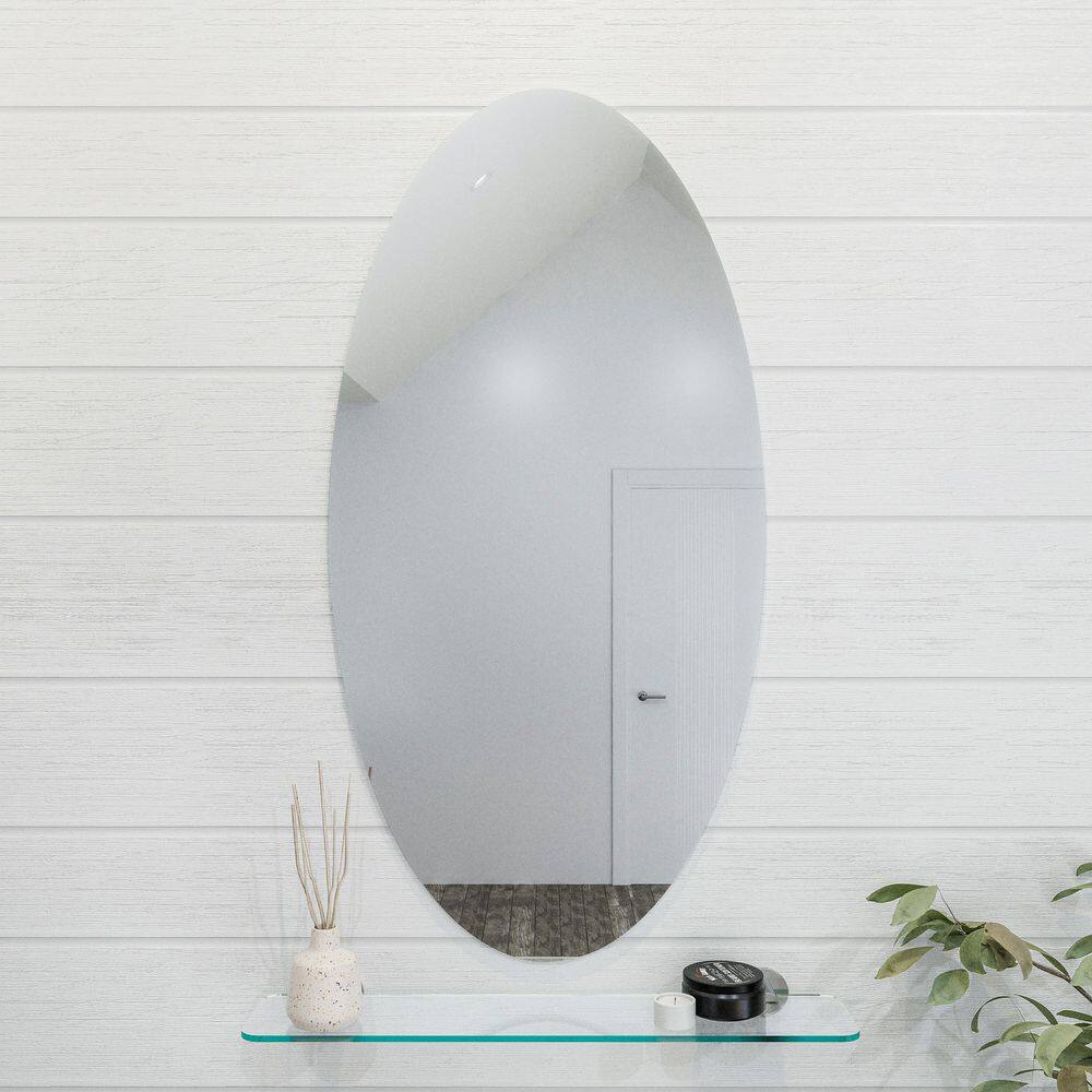 Croydex Balham 18 in. W x 36 in. H Oval Frameless Wall Mounted Bathroom ...