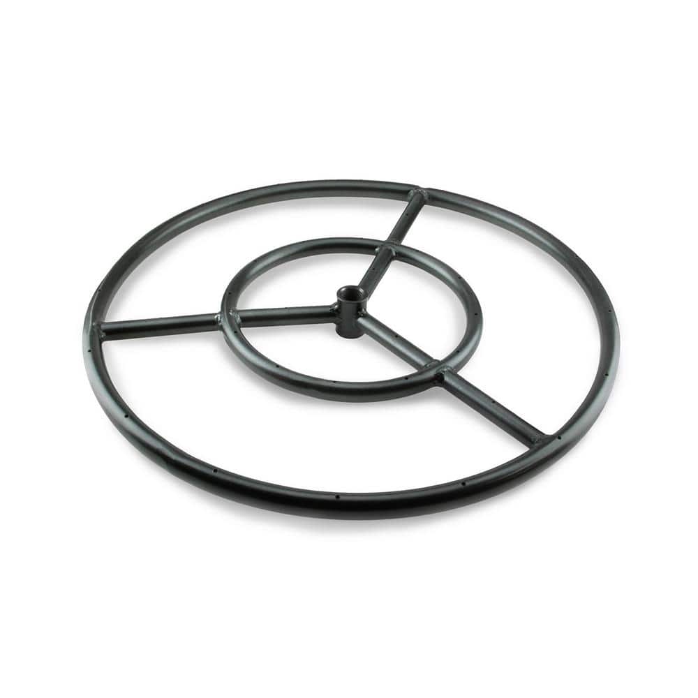 Fire Pit Essentials 12 in. Black Steel Fire Ring Burner BM12 - The Home ...