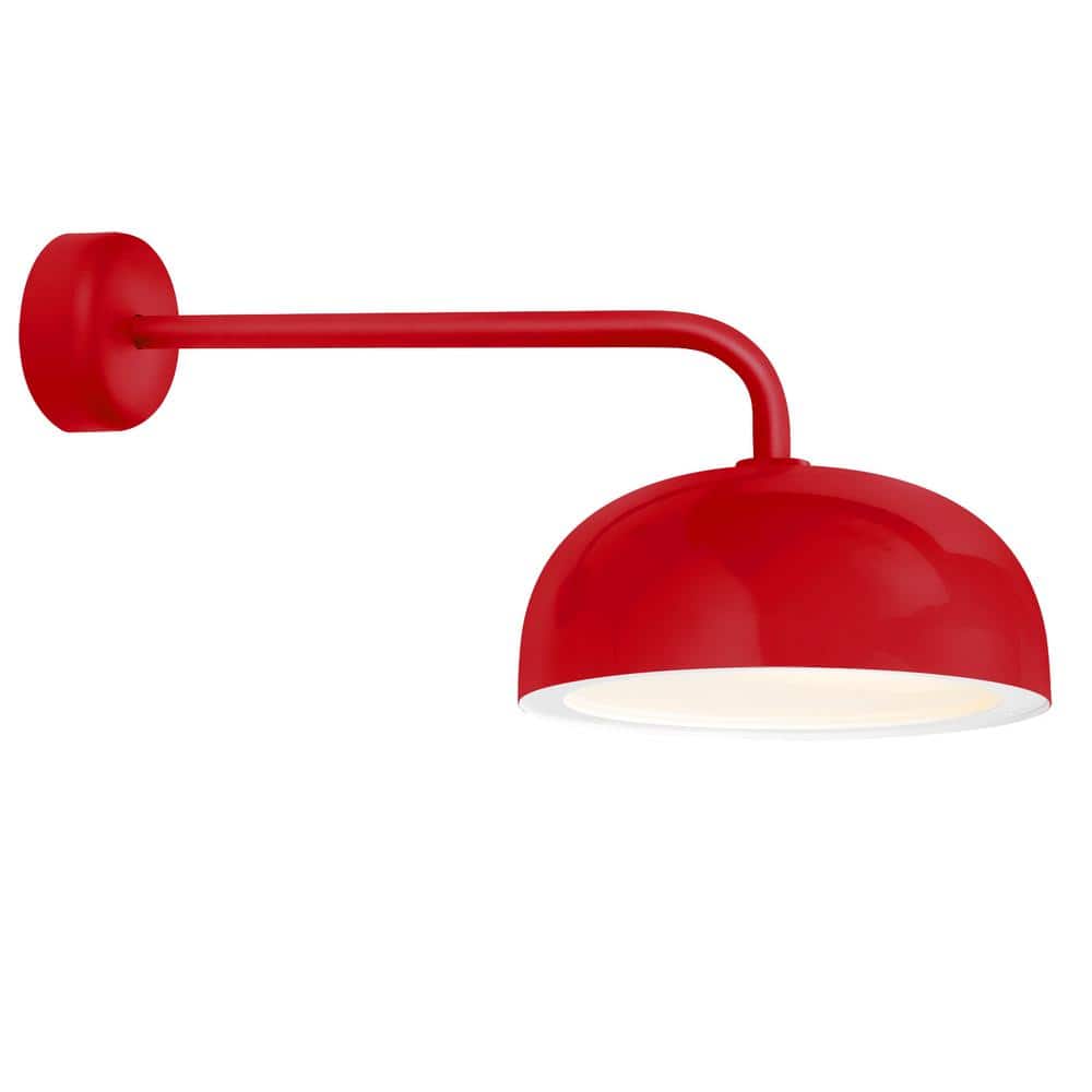 Troy RLM Dome 10.63 in. H 1-Light Red Outdoor Wall Mount Sconce ...