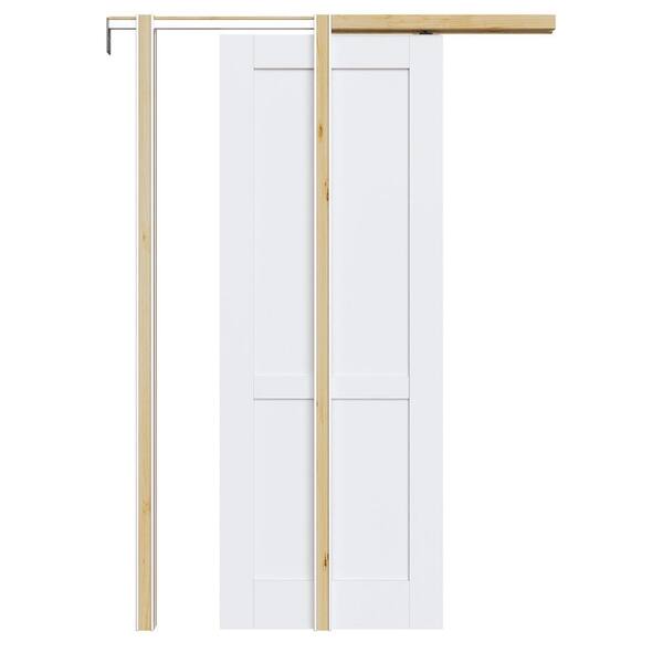ARK DESIGN 32 in. x 80 in. White Primed 3-Lite MDF Door with Solid Core ...