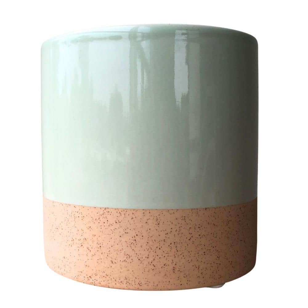 Vigoro Chico Small Green Ceramic Planter (4 in. L x 4 in. W x 4 in. H ...