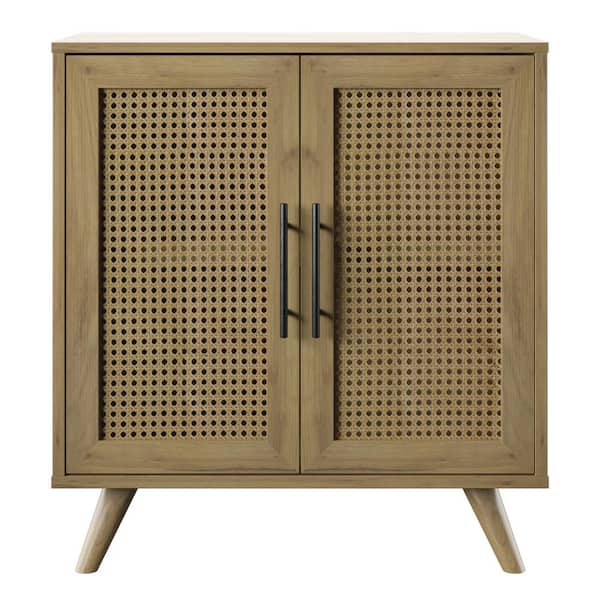 Twin Star Home Campbell Oak Accent Cabinet with Adjustable Shelves ...