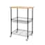 TRINITY White Kitchen Cart with Towel Rack TBFLWH-1402