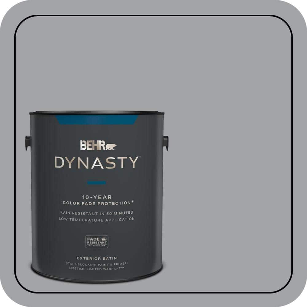 BEHR DYNASTY 1 gal. #N530-4 Power Gray Satin Enamel Exterior Stain ...
