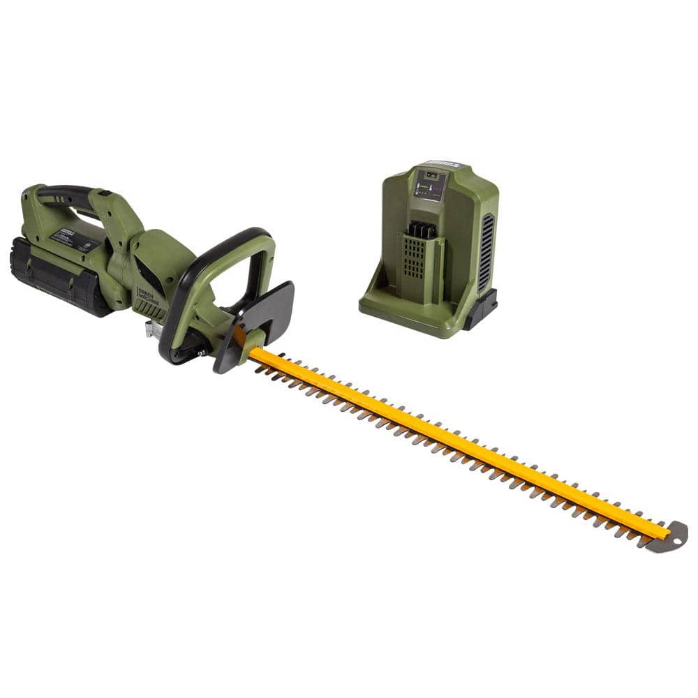 Green Machine 62V Brushless 25in. Cordless Battery Push start Hedge ...