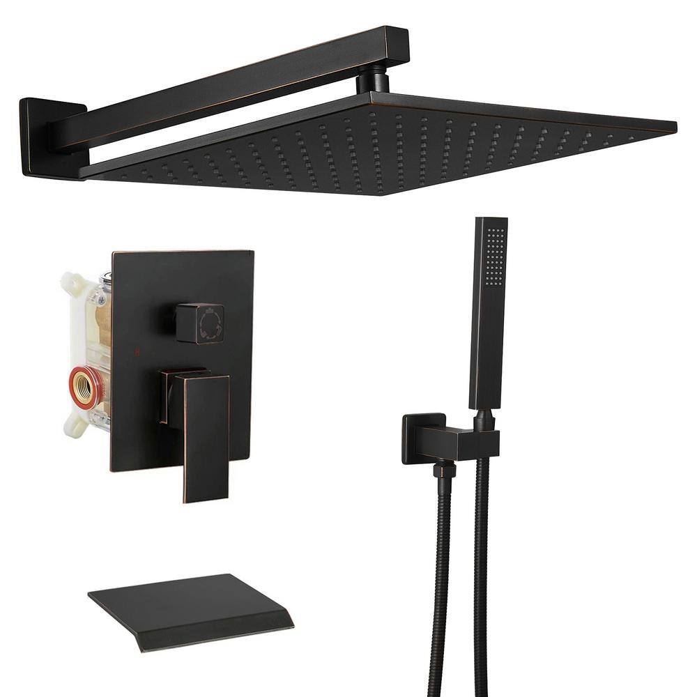 HOMEMYSTIQUE Single Handle 3-Spray Shower Faucet 2.5 GPM with 180 ...