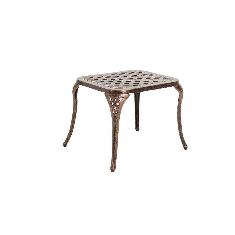 WELLFOR Cast Aluminum Outdoor Side Table GIS1152105321 - The Home Depot