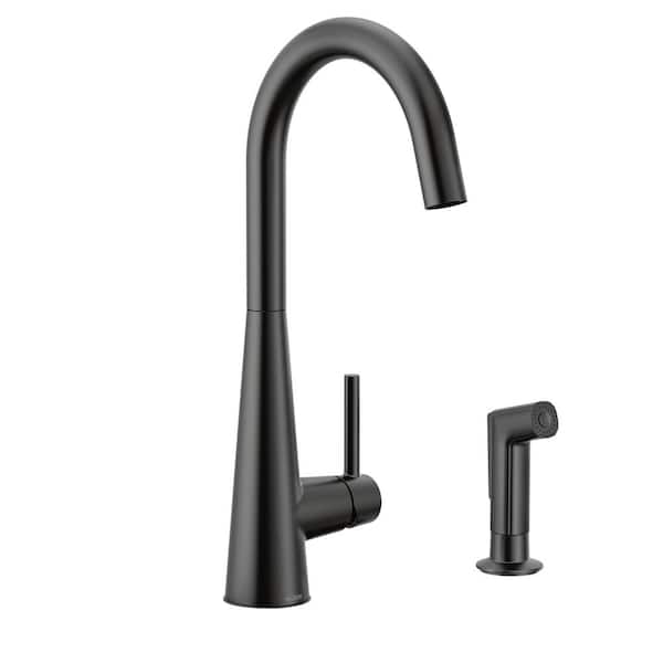 MOEN Sleek Single-Handle Standard Kitchen Faucet with Side Sprayer in ...