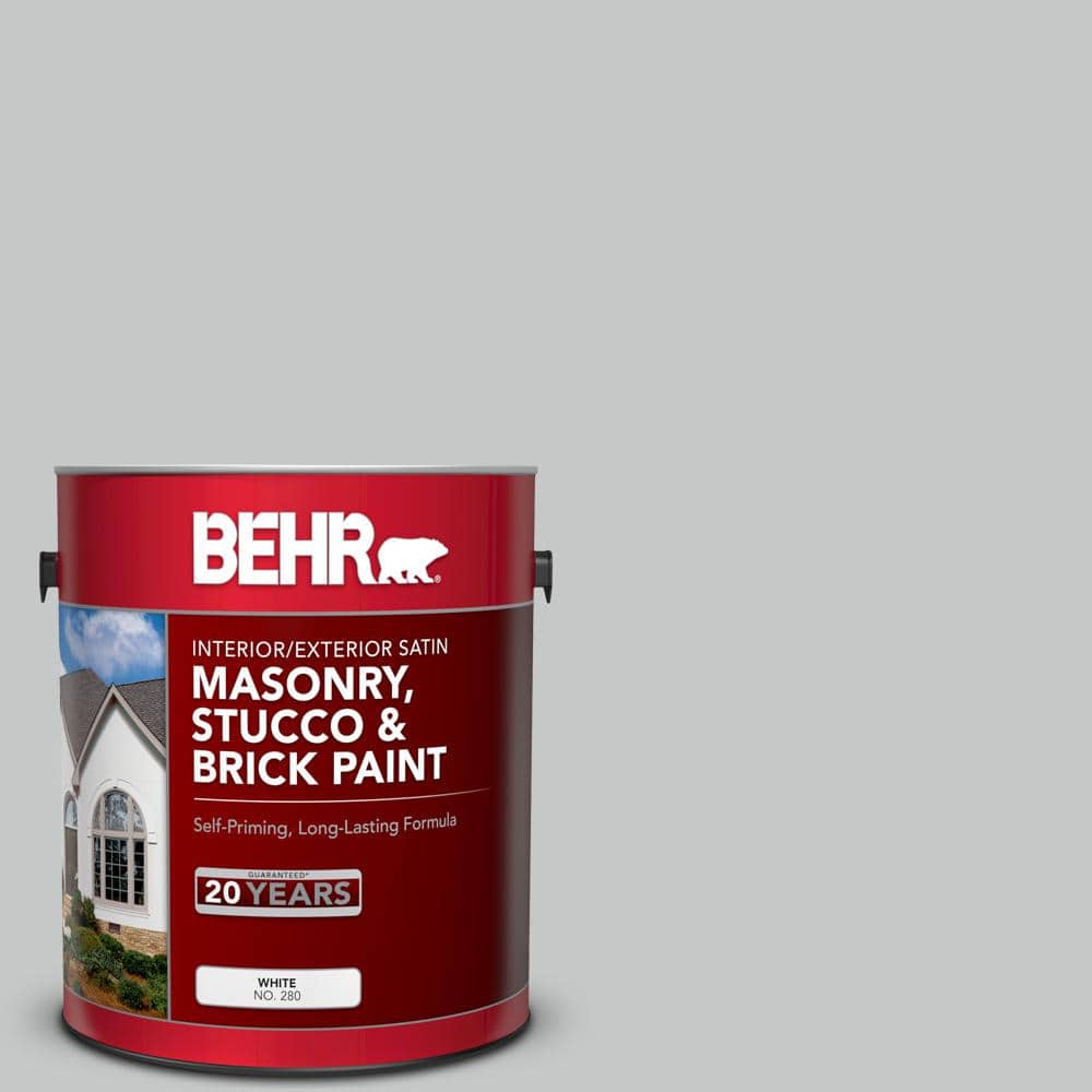 BEHR 1 gal. #BNC-07 Frosted Silver Satin Interior/Exterior Masonry ...