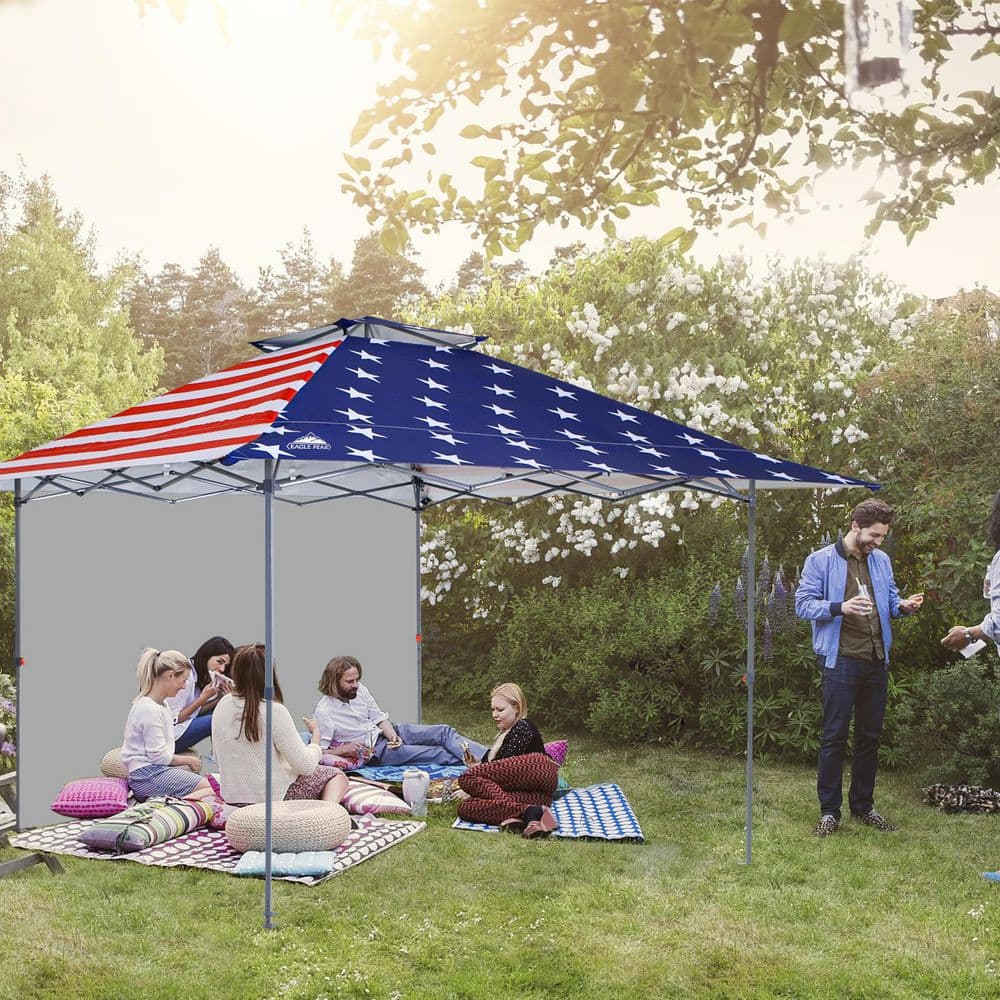 EAGLE PEAK 13 ft. x 13 ft. Steel Pop Up Portable Gazebo Outdoor Patio ...