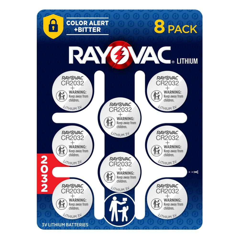 Rayovac 2032 Lithium Coin Batteries (8-Pack) KECR2032-8G - The Home Depot