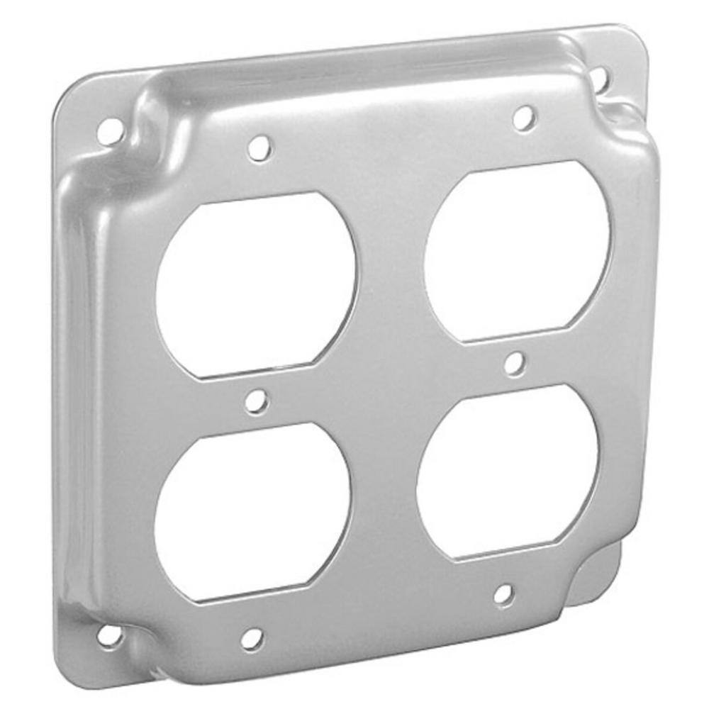 Southwire 4 in. Steel Metallic, Square Box Cover, 2 Duplex, 1/2 in ...