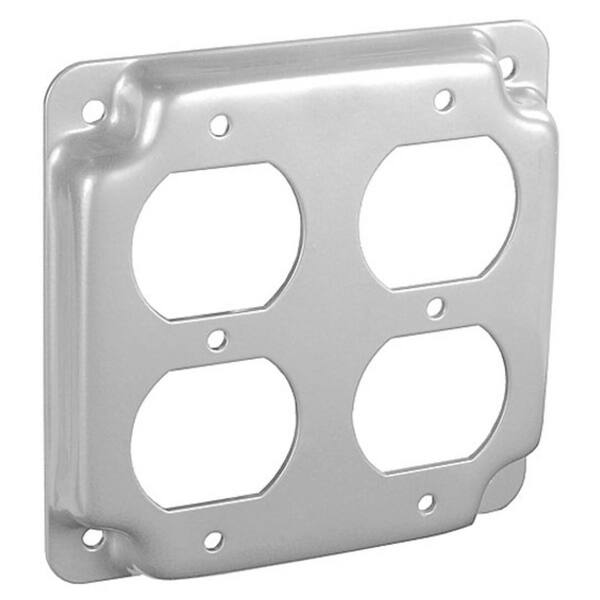Southwire 4 in. Steel Metallic, Square Box Cover, 2 Duplex, 1/2 in ...