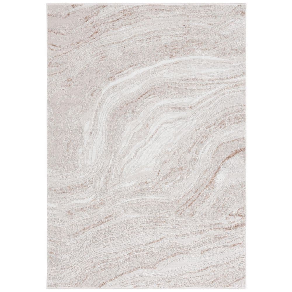 SAFAVIEH Parker 9 ft. x 12 ft. Beige/Ivory Abstract Waves Area Rug ...