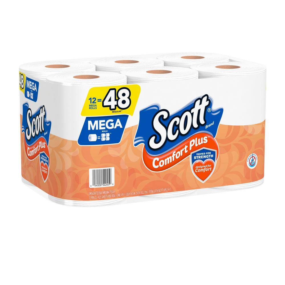 Mega Roll Comfort Plus Toilet Paper (425-Sheets Per Roll 12 Rolls Per ...