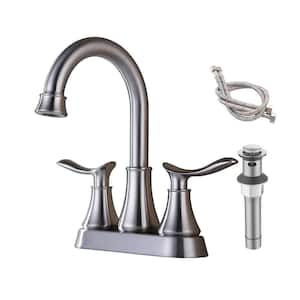 cobbe Rotatable 4 in. Centerset Double Handle Bathroom Faucet with ...