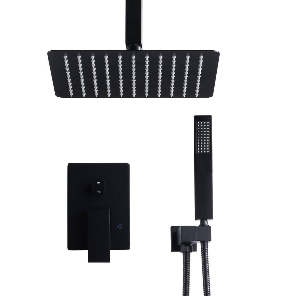 ALEASHA Verti 2-Spray 10 in. Ceiling Mount Dual Fix and Handheld Shower ...