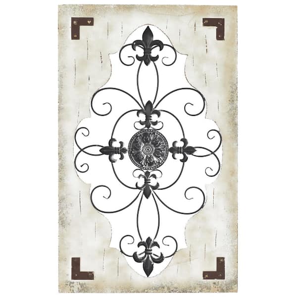 Litton Lane Wood Cream Scroll Wall Decor 50261 - The Home Depot