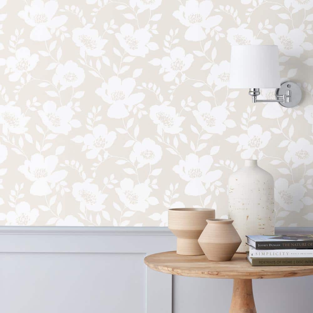 The Company Store Ava Floral Natural Non-Pasted Wallpaper Roll (Covers ...