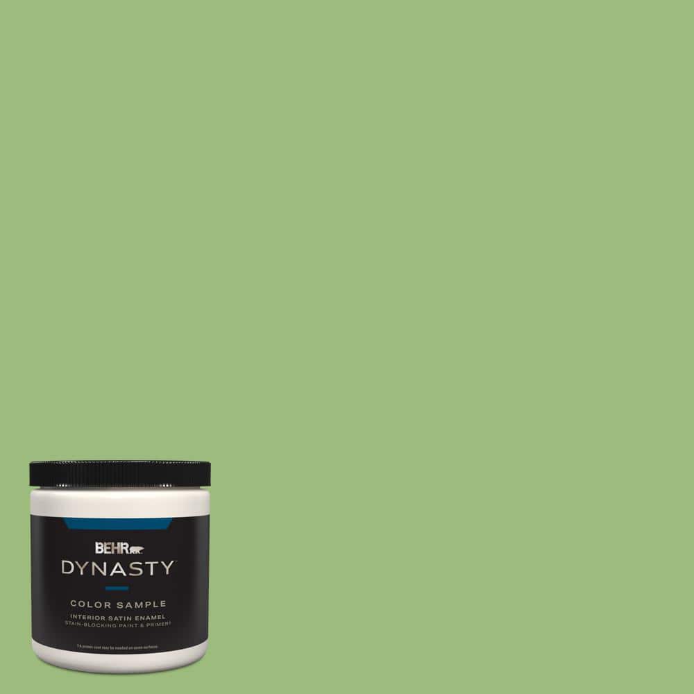 BEHR DYNASTY 8 oz. #P380-5 Gleeful Satin Enamel Stain-Blocking Interior ...
