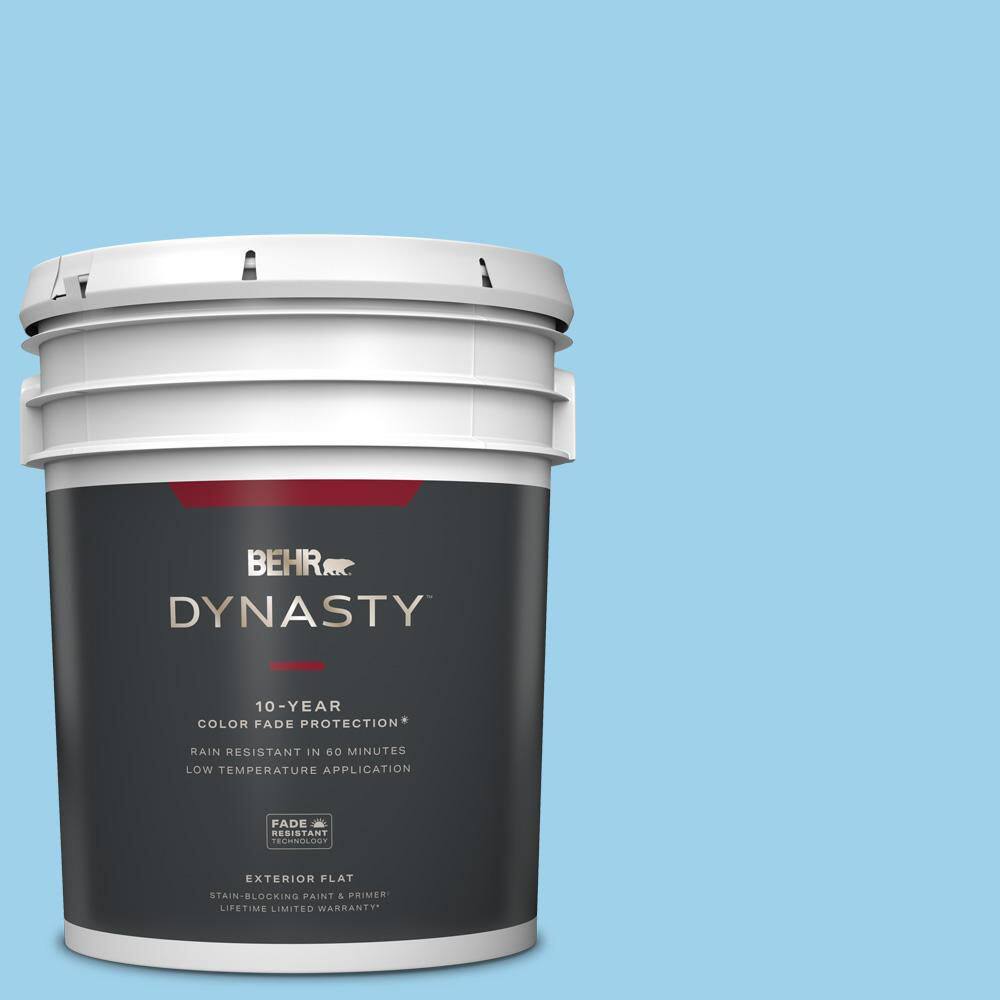 BEHR DYNASTY 5 gal. #P500-3 Spa Blue Flat Exterior Stain-Blocking Paint ...