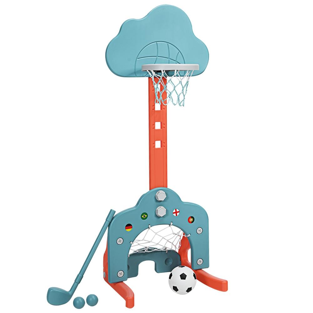 HONEY JOY 3-in-1 Basketball Hoop Set Stand Toddler Basketball Hoop Game ...