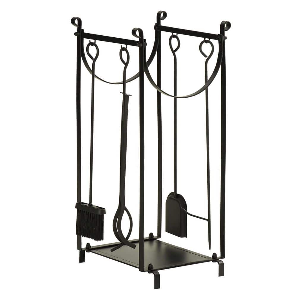 Tatayosi 30.25 in. H x 13.75 in. W x 14.5 in. W Black Steel 2-Tiers ...
