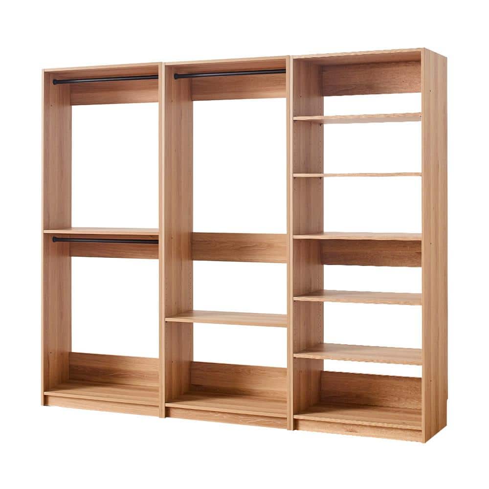 Klair Living Prosper 94.5 in. W Oak Tower System Freestanding-Shelf ...