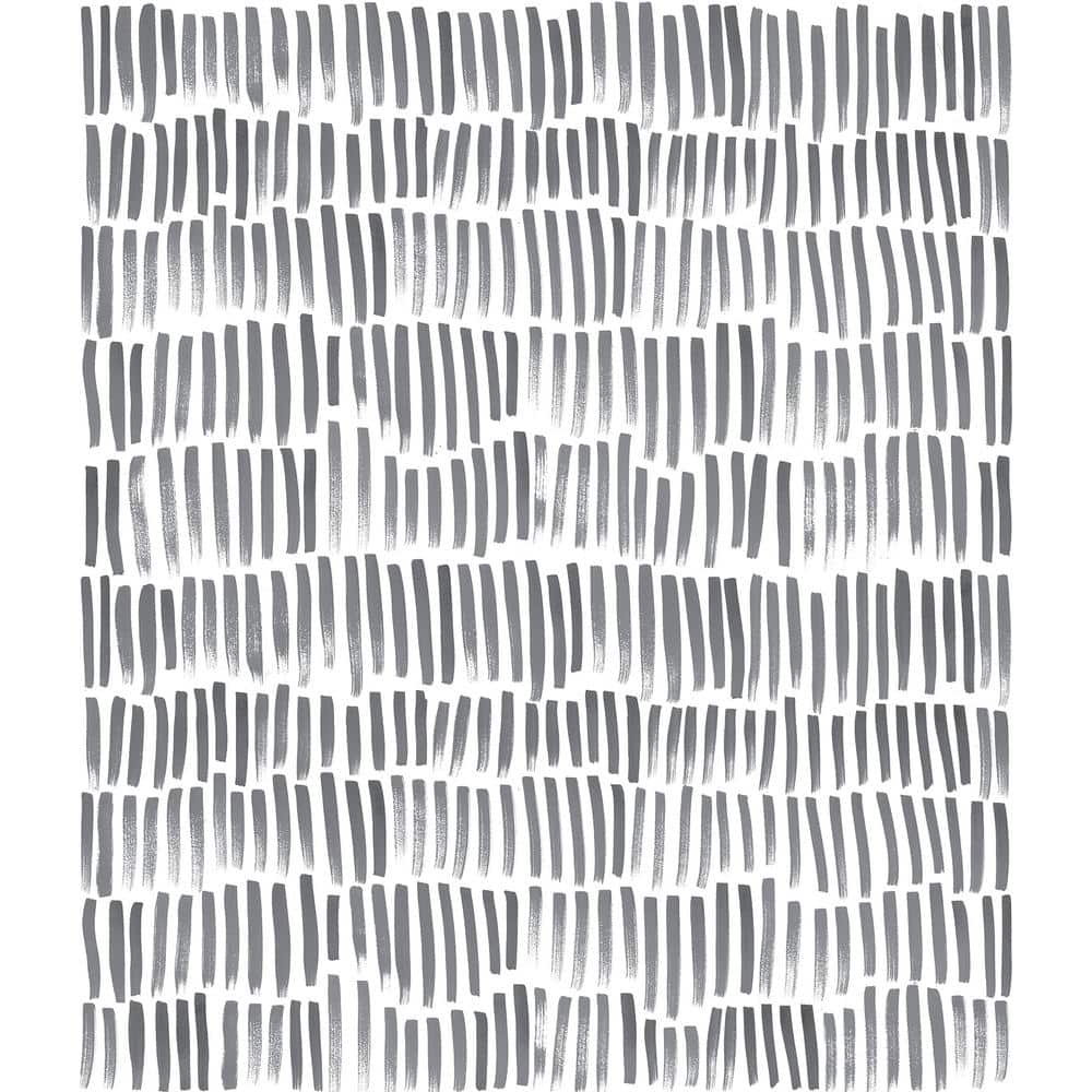 MyStyle Bailey Brush Stroke Black Vinyl Peel and Stick Wallpaper Sample ...
