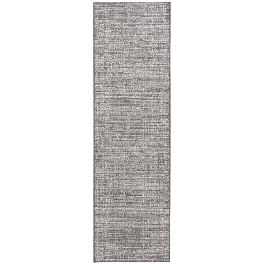 Hampton Bay Wicker Weave Gray 2 ft. x 7 ft. Indoor/Outdoor Runner Area ...