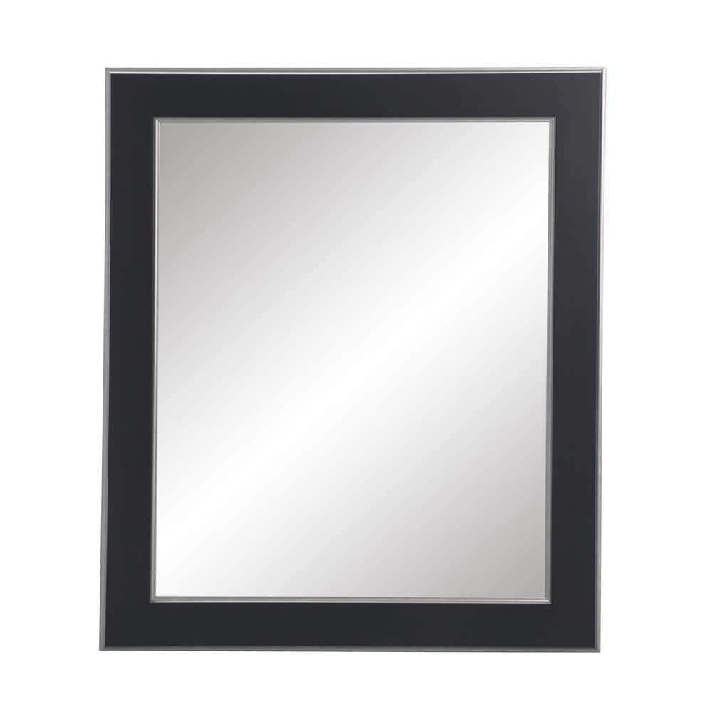 BrandtWorks Silver Accent Black Wall Mirror 25.5 in. W x 27.5 in. H ...