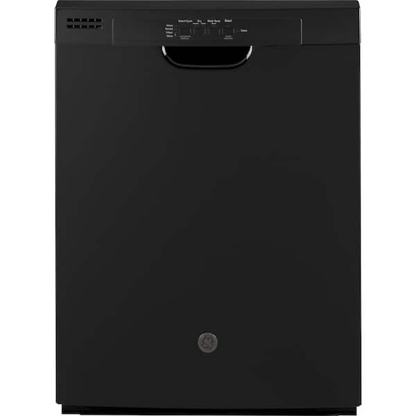 GE 24 in. Black Front Control Built-In Tall Tub Dishwasher 120-Volt ...