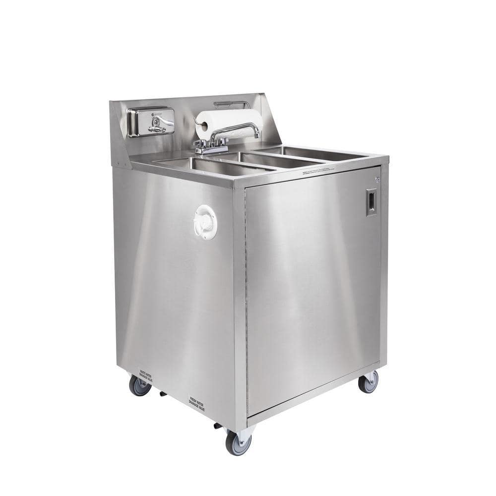 Ancaster Food Equipment 32 in. x 29.25 in. Stainless Steel Triple Basin ...