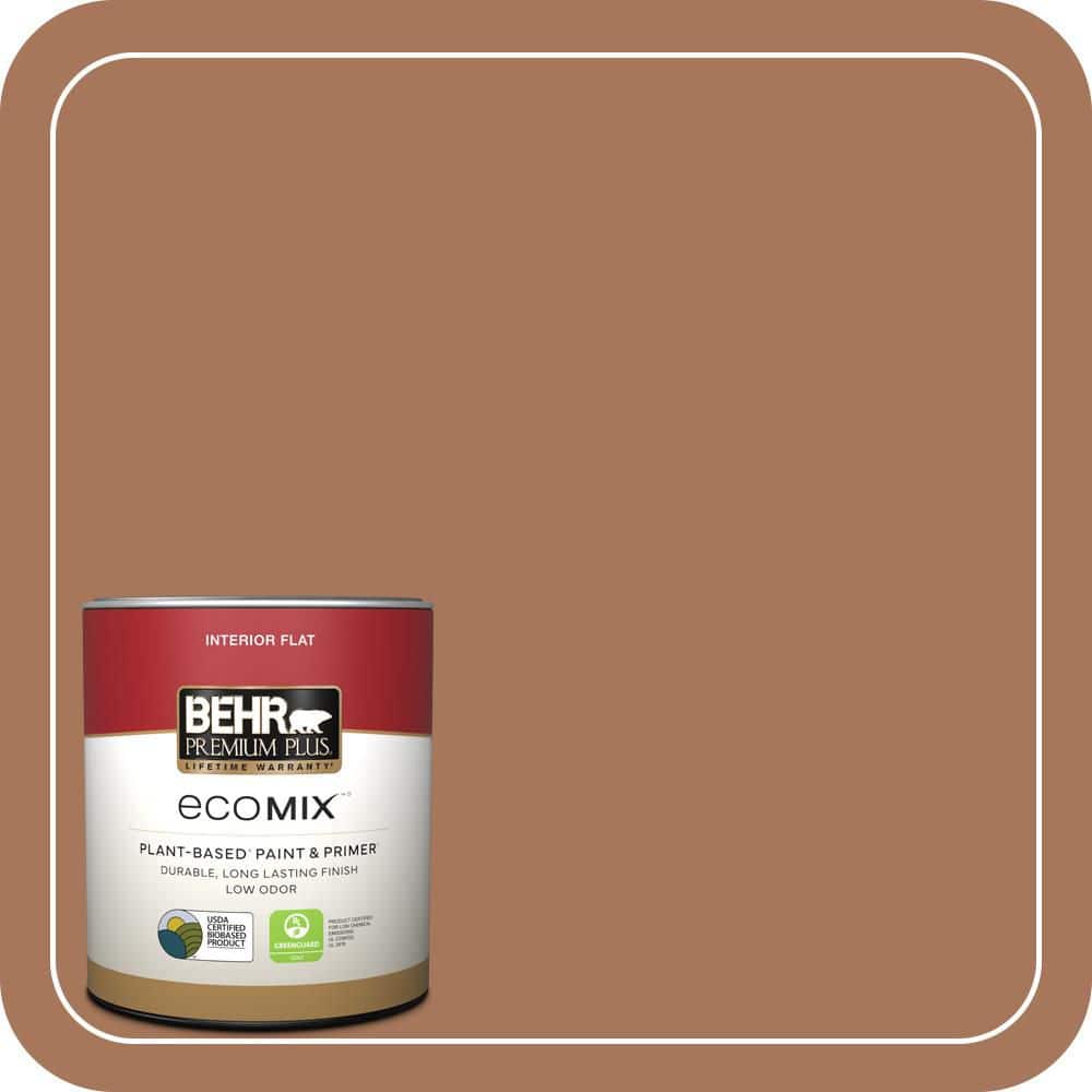 BEHR PREMIUM PLUS 1 qt. #240F-5 Toasted Chestnut Flat EcoMix Plant ...