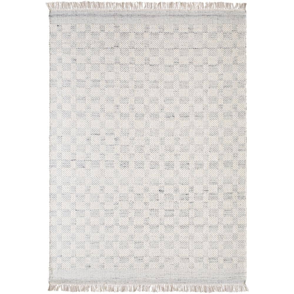 Livabliss Mardin Light Blue Checkered 6 ft. x 9 ft. Indoor Area Rug ...