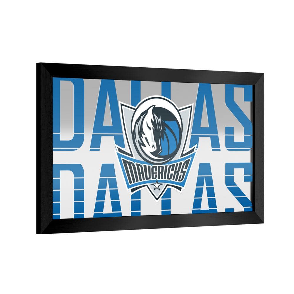 Dallas Mavericks City 26 in. W x 15 in. H Wood Black Framed Mirror ...