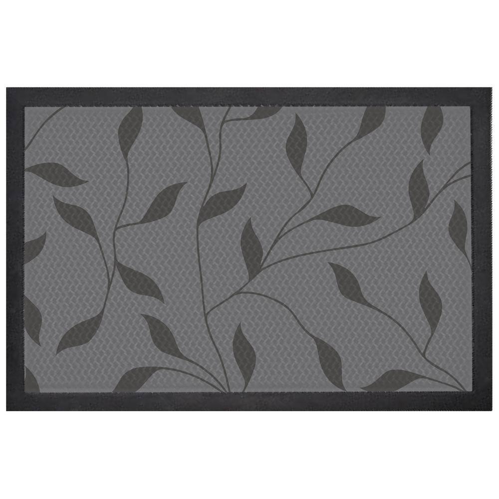 BERNINI FOUNTAINS Aqua Indoor Outdoor Mat Leaves Gray 24 in. L x 5 in ...