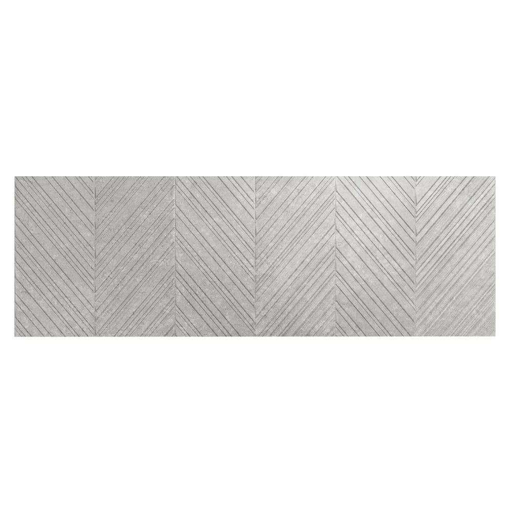 Ivy Hill Tile Urbane Pearl Gray Chevron 4 in. x 0.33 in. Matte Ceramic ...