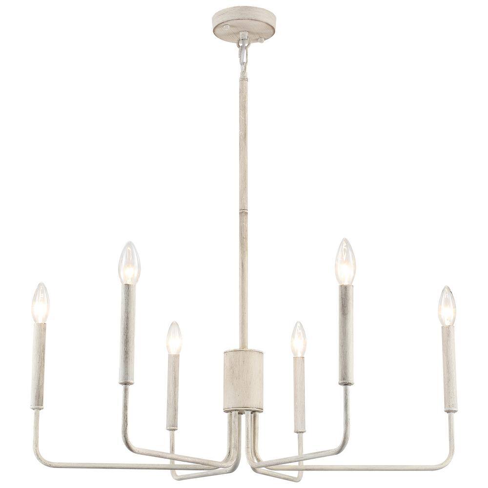 LWYTJO Roxsanne 6-Light Beige Dimmable Classic Traditional Chandelier ...