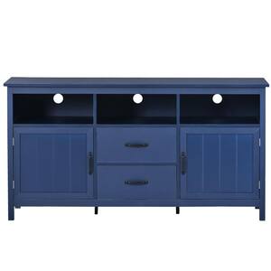 wetiny 18 in. Navy TV Stand Fits TV's up to 68 in. with 2 Doors and 2 ...