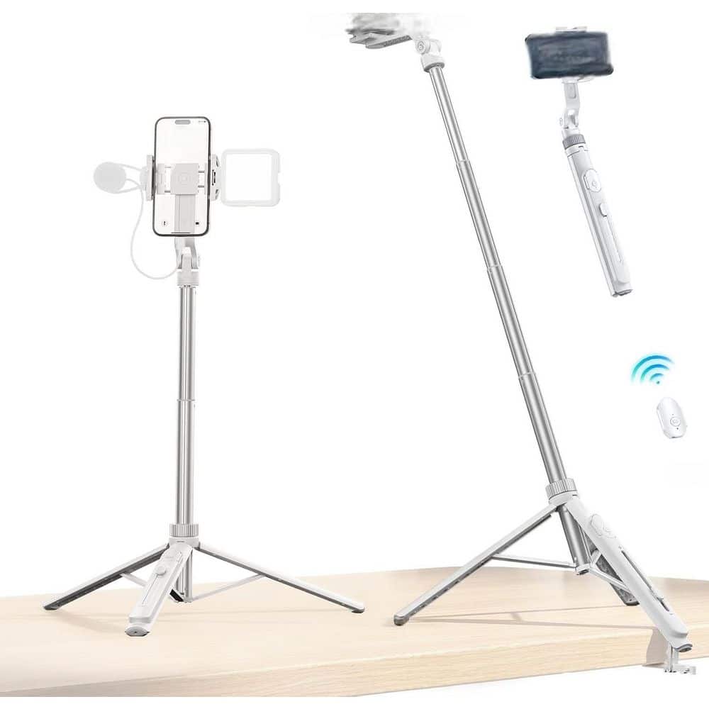 Yichuhaoxi Extendable Phone Tripod, 57 in. Magnetic Selfie Stick Phone ...