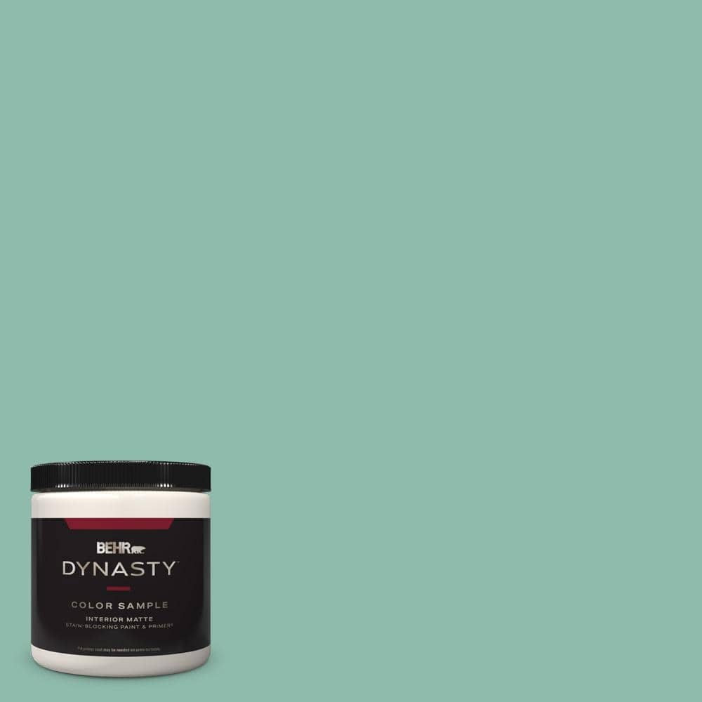BEHR DYNASTY 8 oz. #MQ6-37 Mild Evergreen One-Coat Hide Matte Stain ...