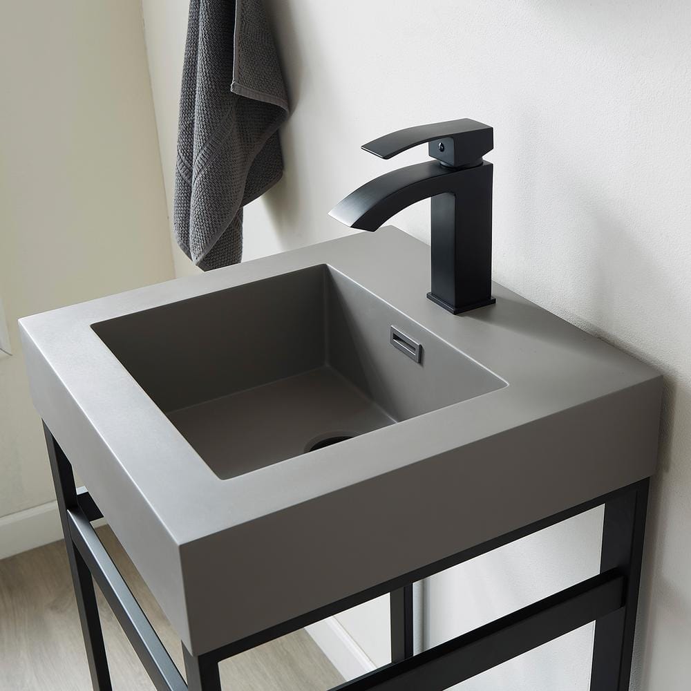 ROSWELL Ablitas 17.7 in. Composite Stone Single Console Bathroom Sink ...