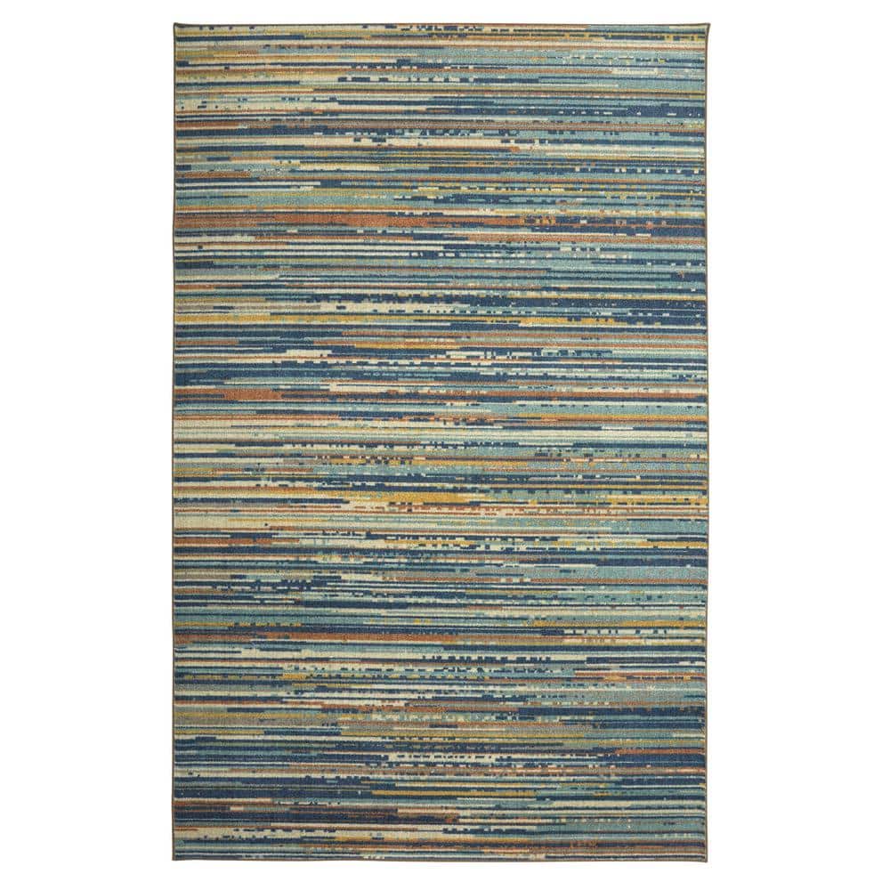 Mohawk Home Santos Blue 5 ft. x 8 ft. Striped Area Rug 047243 - The ...