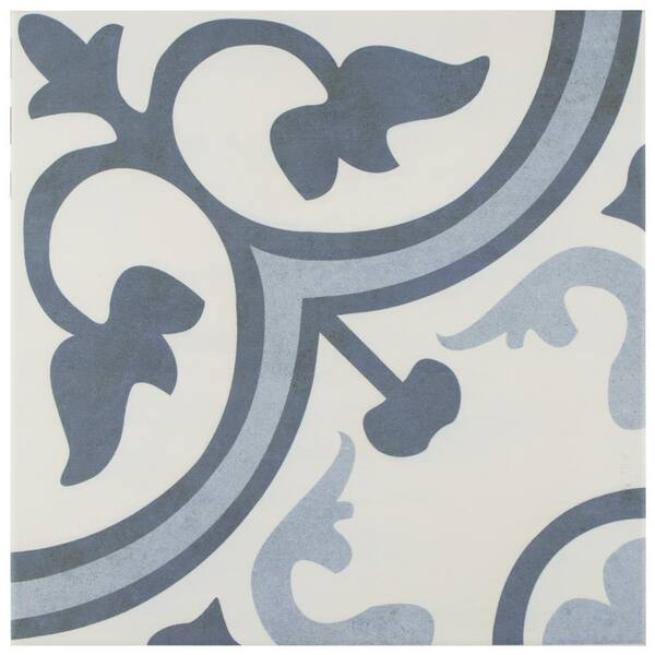 Merola Tile Amberes Azul 12-1/4 in. x 12-1/4 in. Ceramic Floor and Wall ...