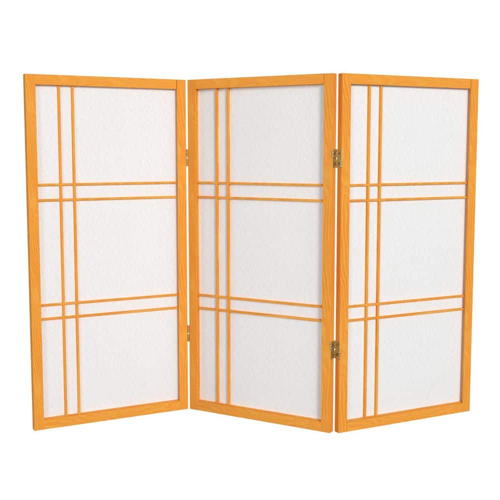 Red Lantern 3 ft. Short Double Cross Shoji Screen - Honey - 3 Panels ...