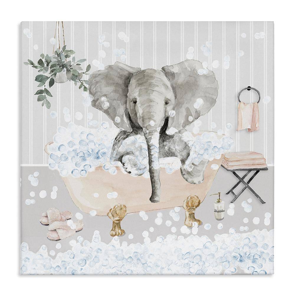 Stupell Industries Fun Elephant Bubble Bath Tub by Lanie Loreth 1 Piece ...